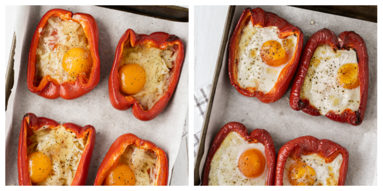 Egg Stuffed Breakfast Peppers | Happily Unprocessed